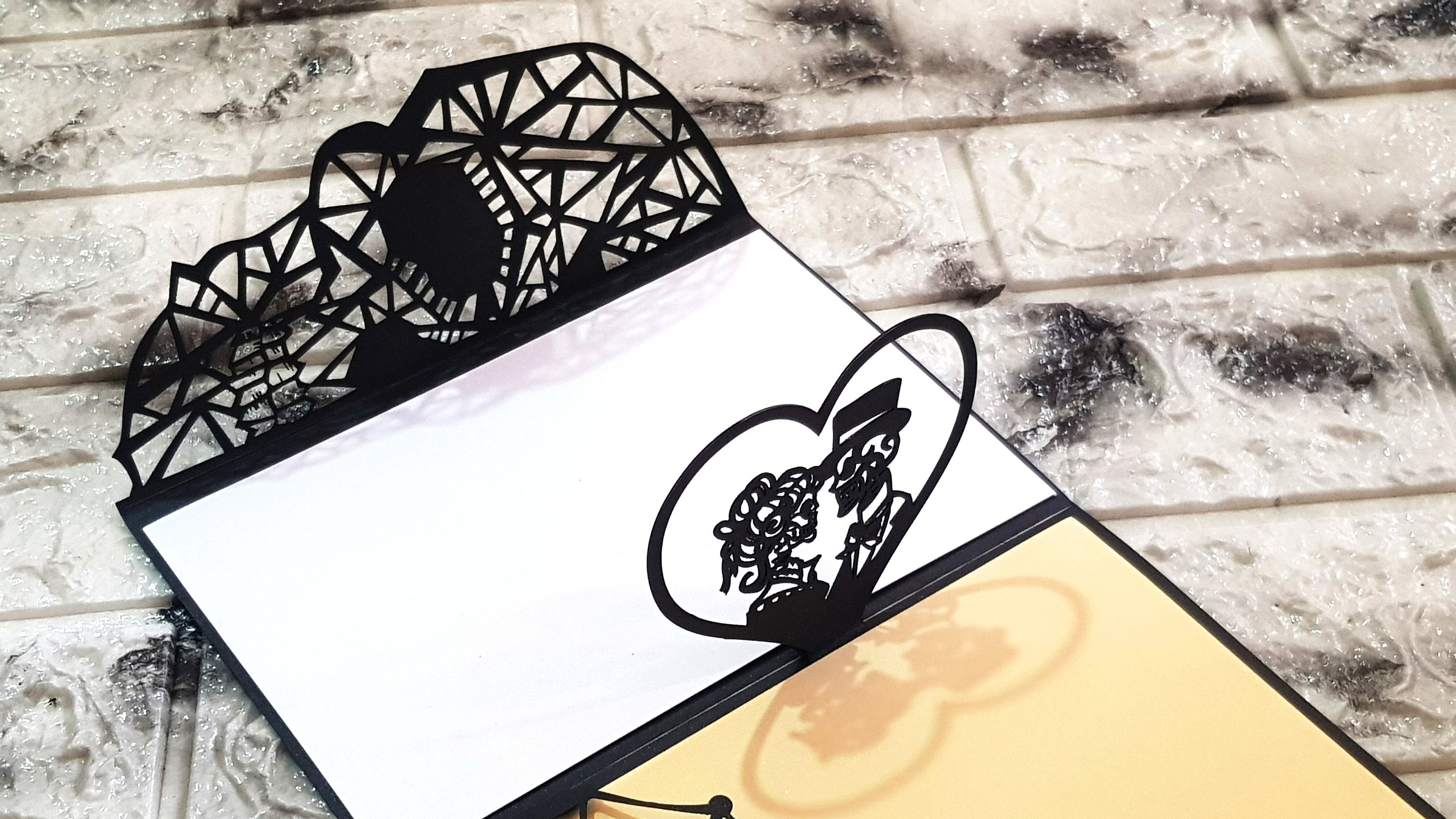 Gothic Pop up Wedding Card Trifold Pop up Wedding Couple - Etsy