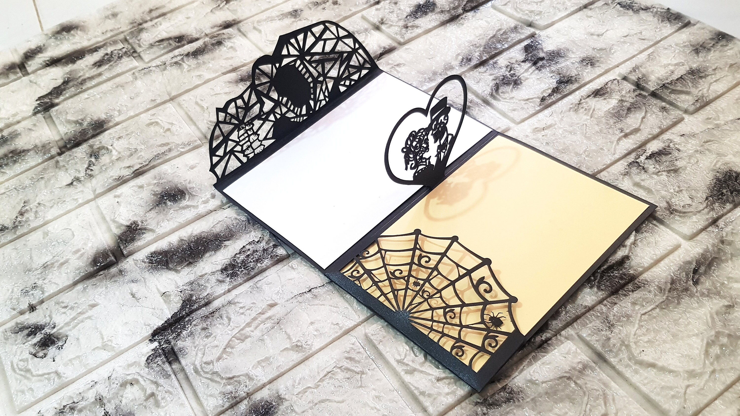 Gothic Pop up Wedding Card Trifold Pop up Wedding Couple - Etsy