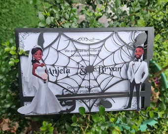 Indian Traditional Wedding Sliding Bride Wedding Invitation Laser Cut ...