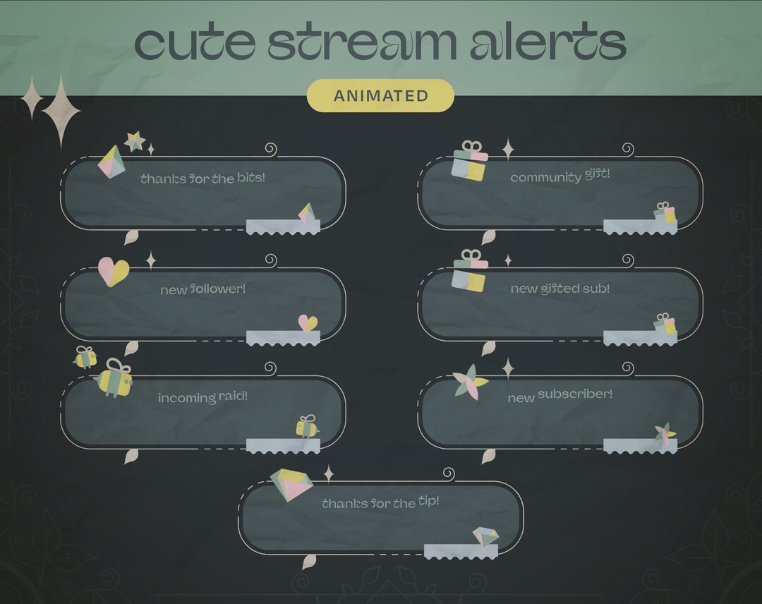 Papercraft Animated Stream Alerts Package | 7 Alerts | Cute, Cozy ...