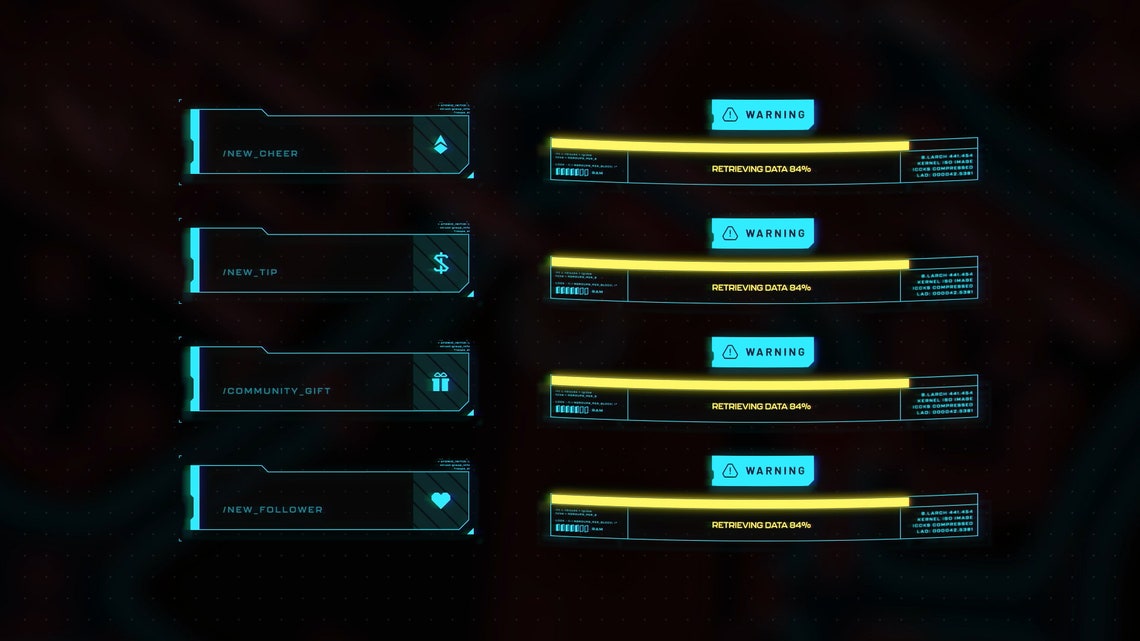 Cyberpunk Animated Twitch Stream Overlay Package BLUE - Etsy UK