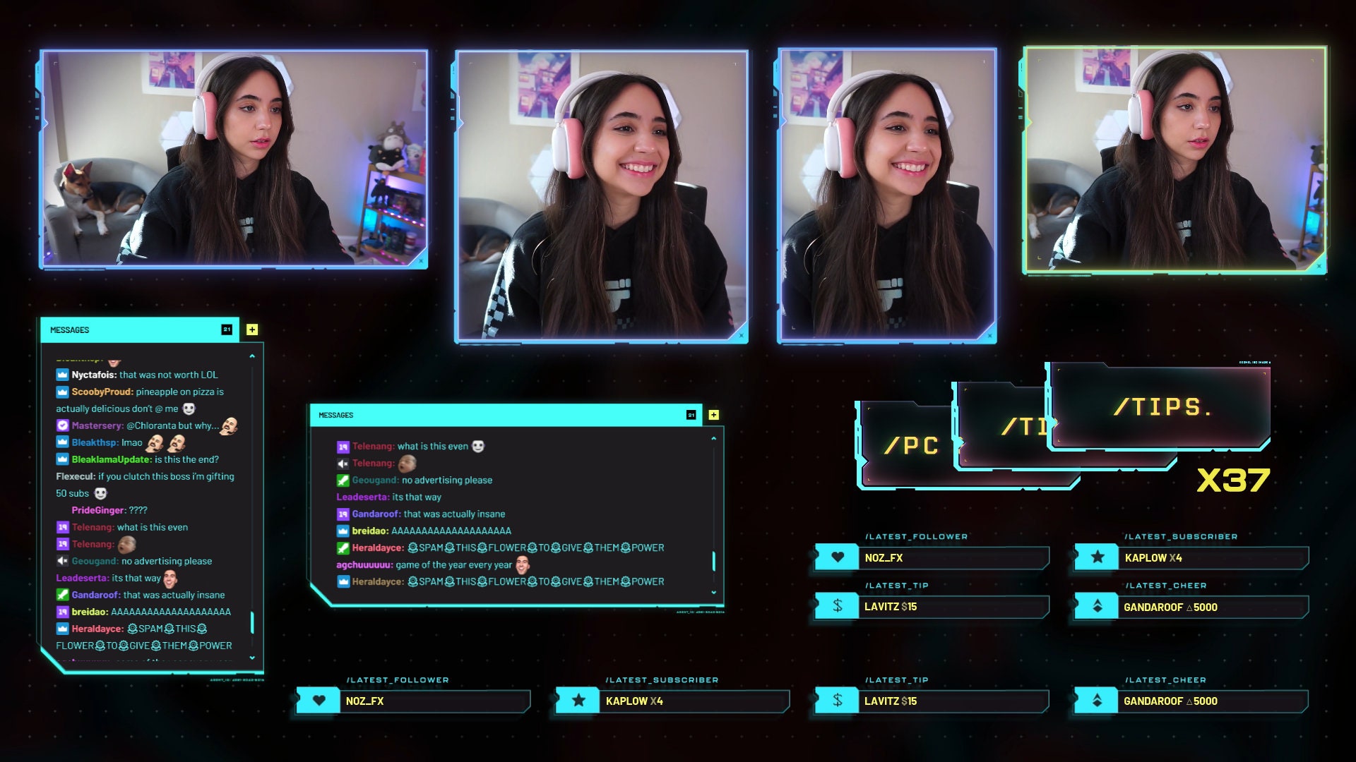 Cyberpunk Animated Twitch Stream Overlay Package BLUE - Etsy UK