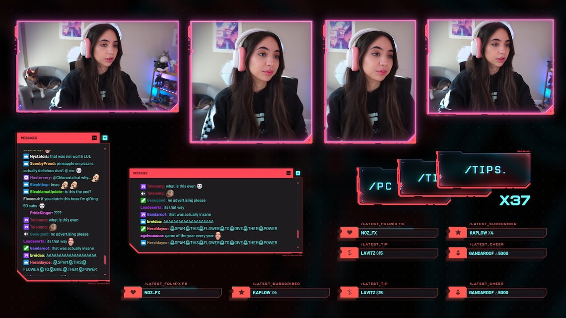 Cyberpunk Animated Twitch Stream Overlay Package RED Scenes - Etsy