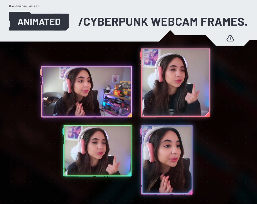 Cyberpunk Animated Webcam Frames | 16 Frames, 4 Colors X 4 Formats ...