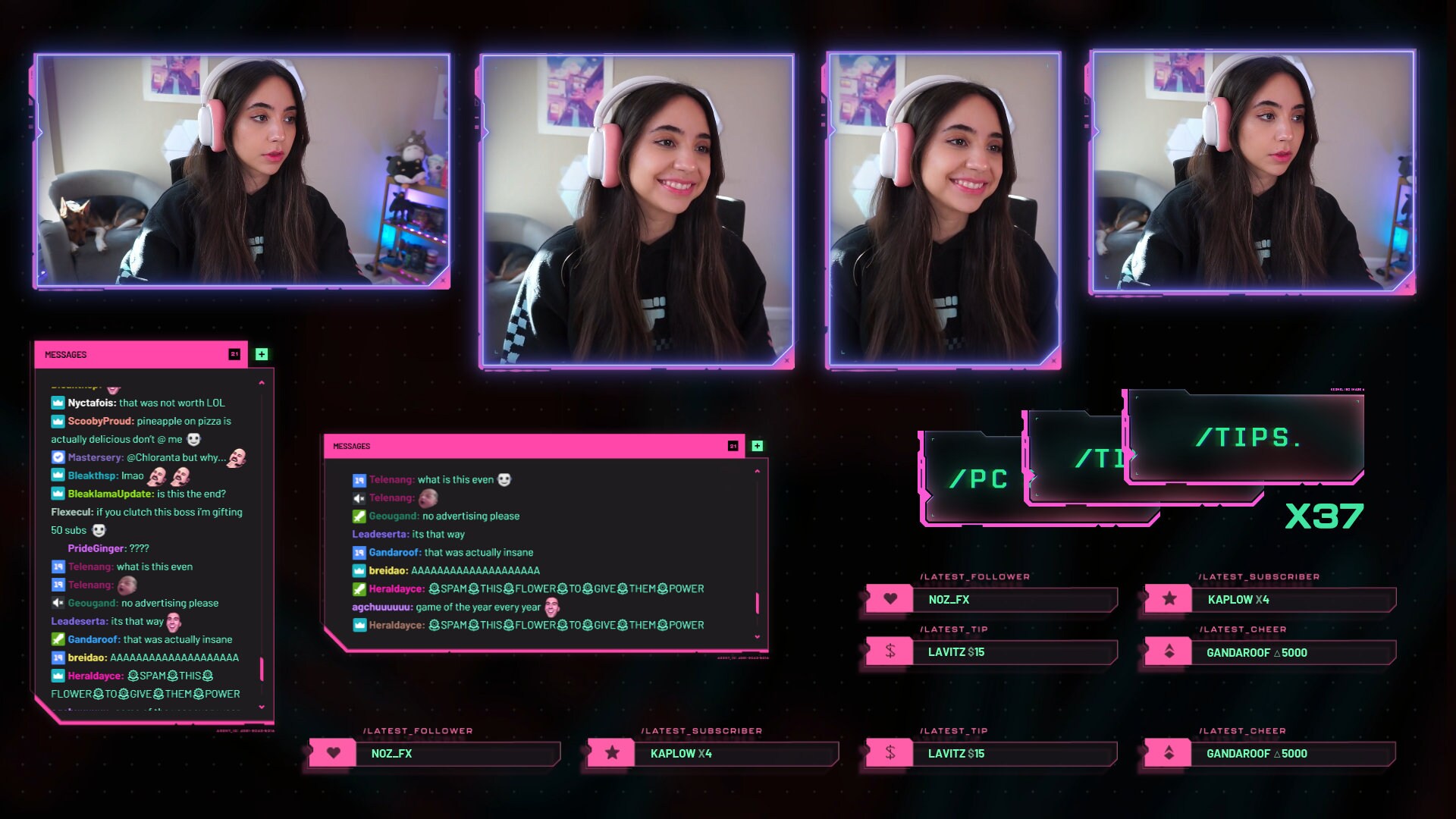 Cyberpunk Animated Twitch Stream Overlay Package PINK - Etsy