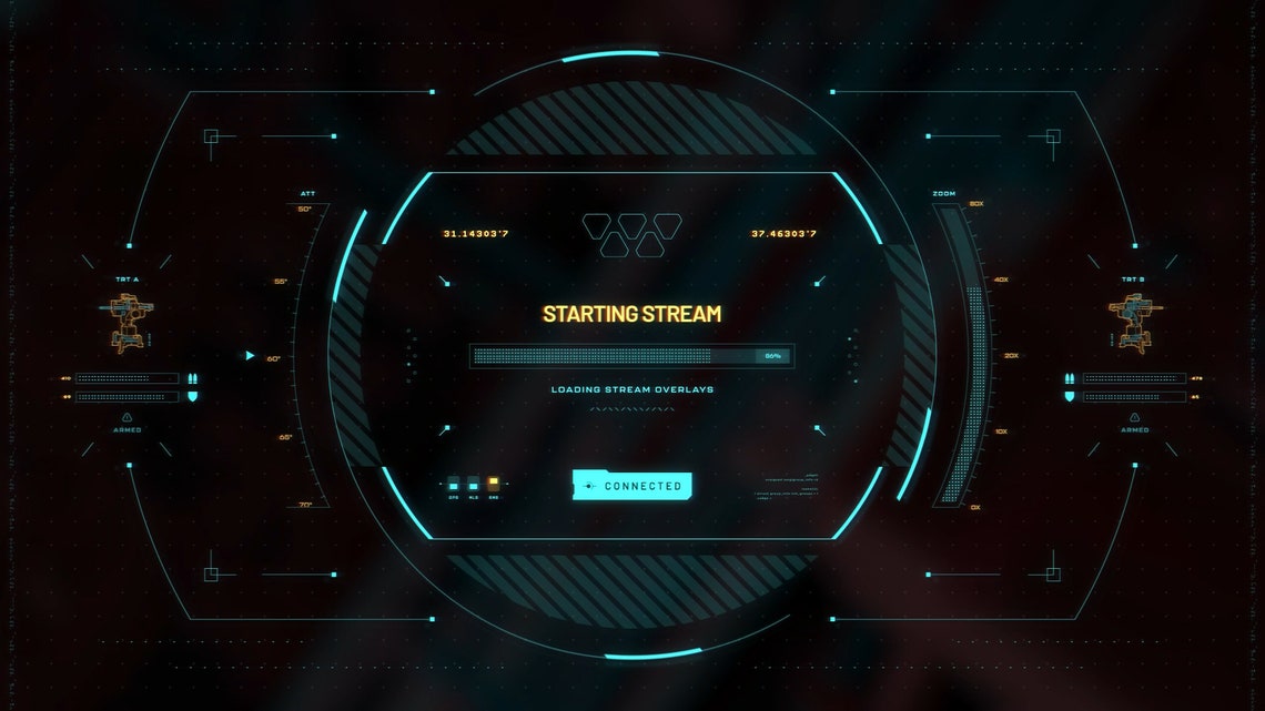 Cyberpunk Animated Twitch Stream Overlay Package BLUE | Scenes, Alerts ...