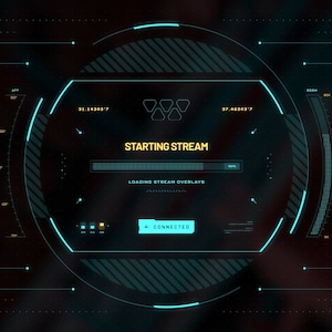 Cyberpunk Animated Twitch Stream Overlay Package BLUE | Scenes, Alerts ...