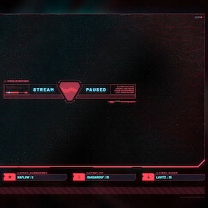 Cyberpunk Animated Twitch Stream Overlay Package RED | Scenes, Alerts ...