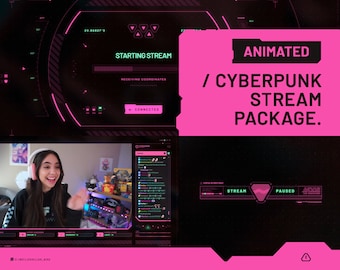 Cyberpunk Animated Twitch Stream Overlay Package RED Scenes, Alerts ...
