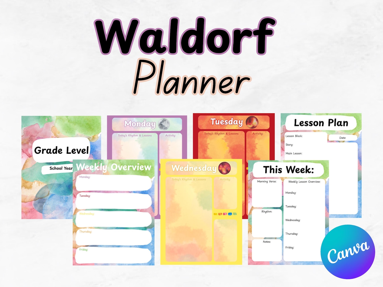 Waldorf Teaching Planner Template With Lesson Planning Pages ...