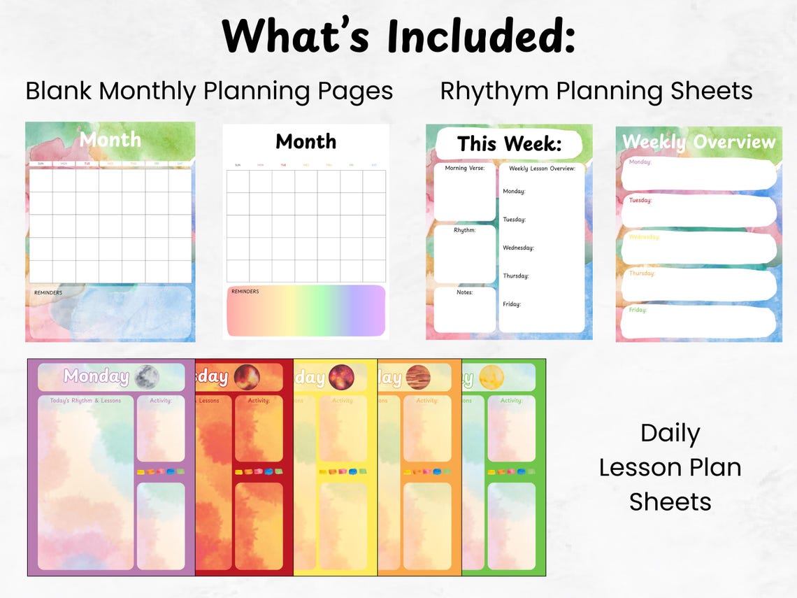 Waldorf Teaching Planner Template With Lesson Planning Pages ...