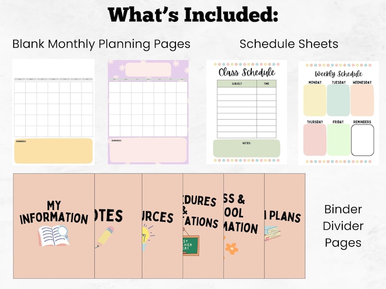 Student Teaching Binder: Editable Teacher Planner Templates (canva ...