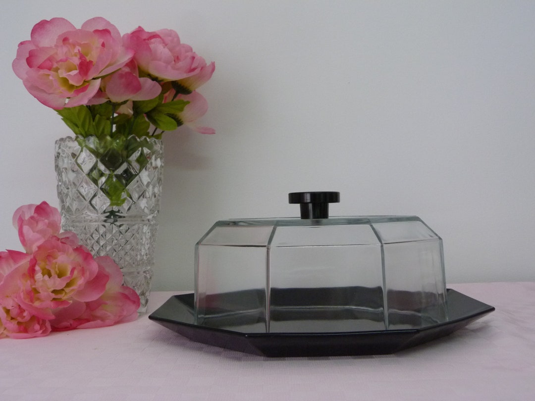 Large / Cake Cover / Vintage /arcoroc / Black / Octagon / XL / France ...