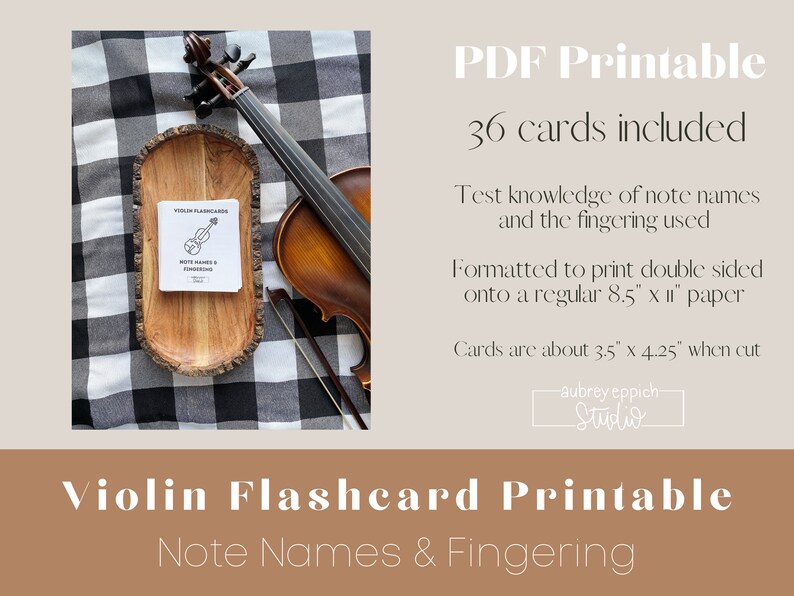Violin Note Name & Finger Placement Flashcards Treble Clef - Etsy
