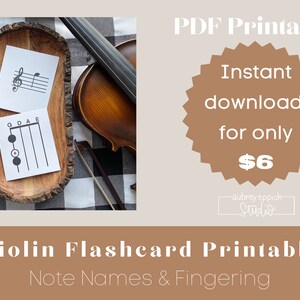 Violin Note Name & Finger Placement Flashcards Treble Clef Notes Violin ...