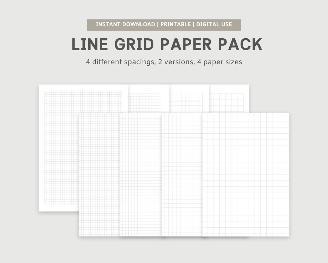 Line Grid Paper | 3mm 5mm 7mm 10mm | Graph Paper | Printable Planner ...