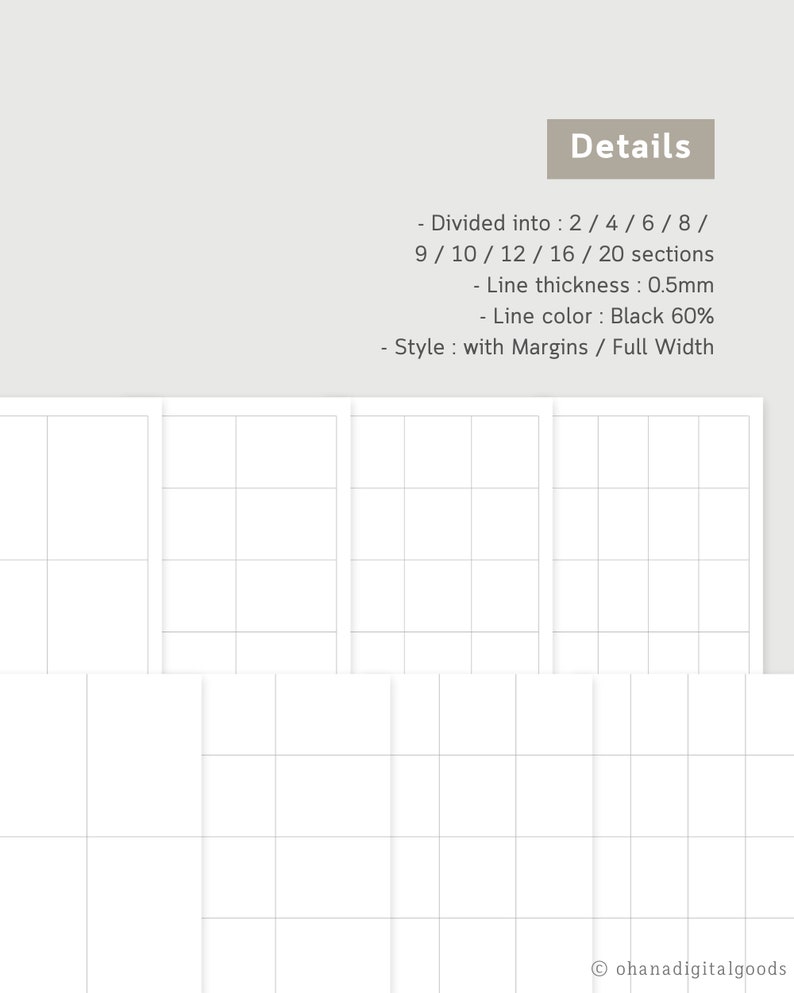 Split Page Note Paper | 10 Types | Idea Brainstorming Note | Printable ...