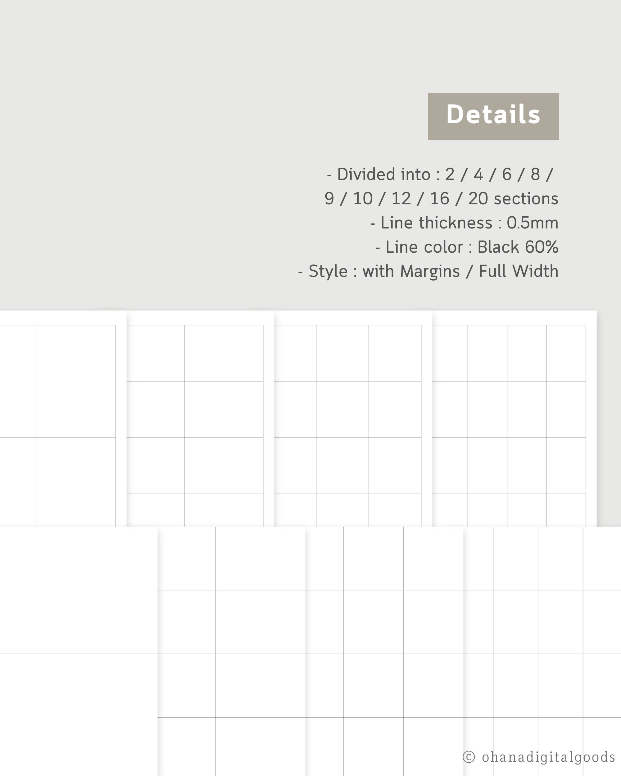 Split Page Note Paper | 10 Types | Idea Brainstorming Note | Printable ...