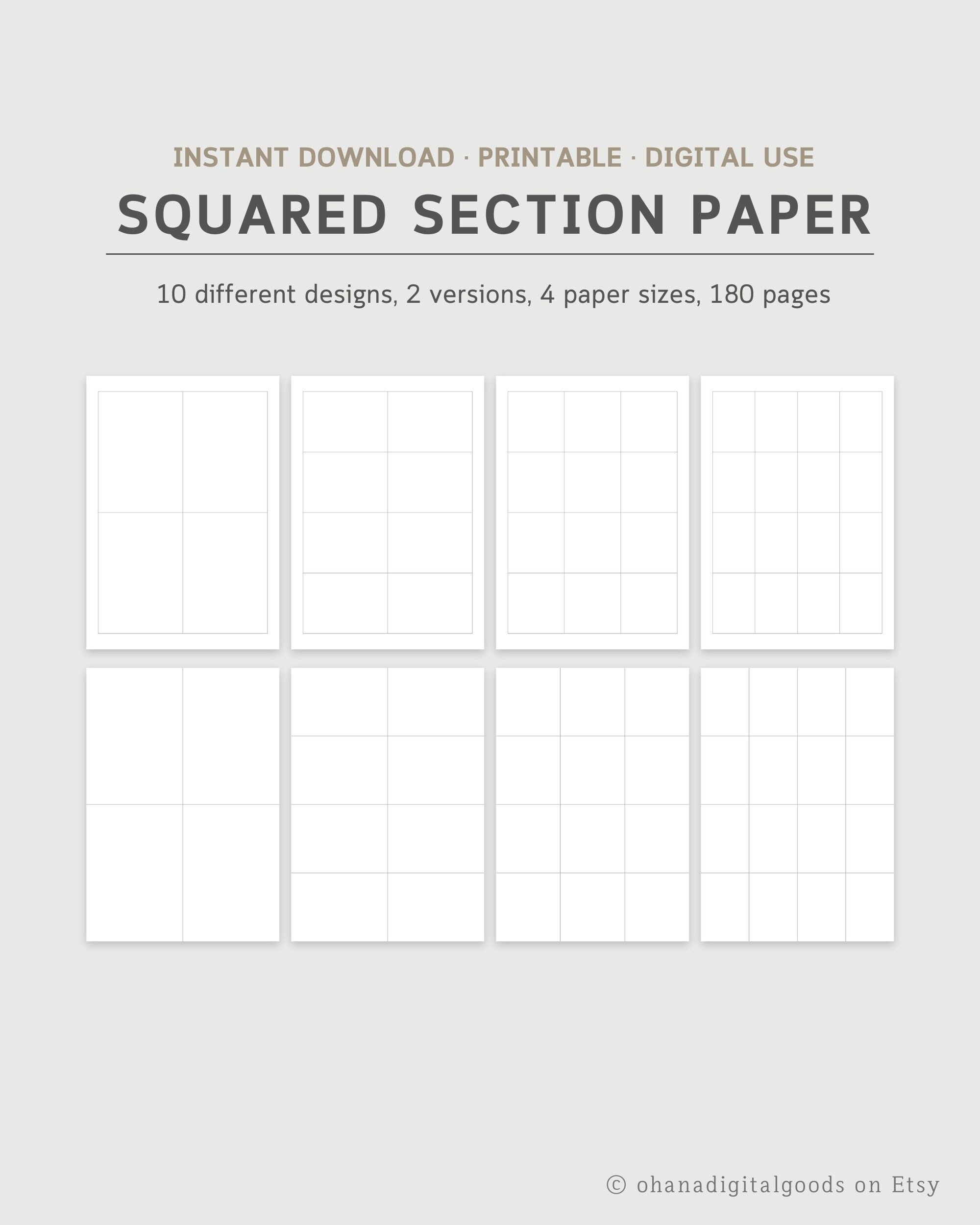 Split Page Note Paper | 10 Types | Idea Brainstorming Note | Printable ...