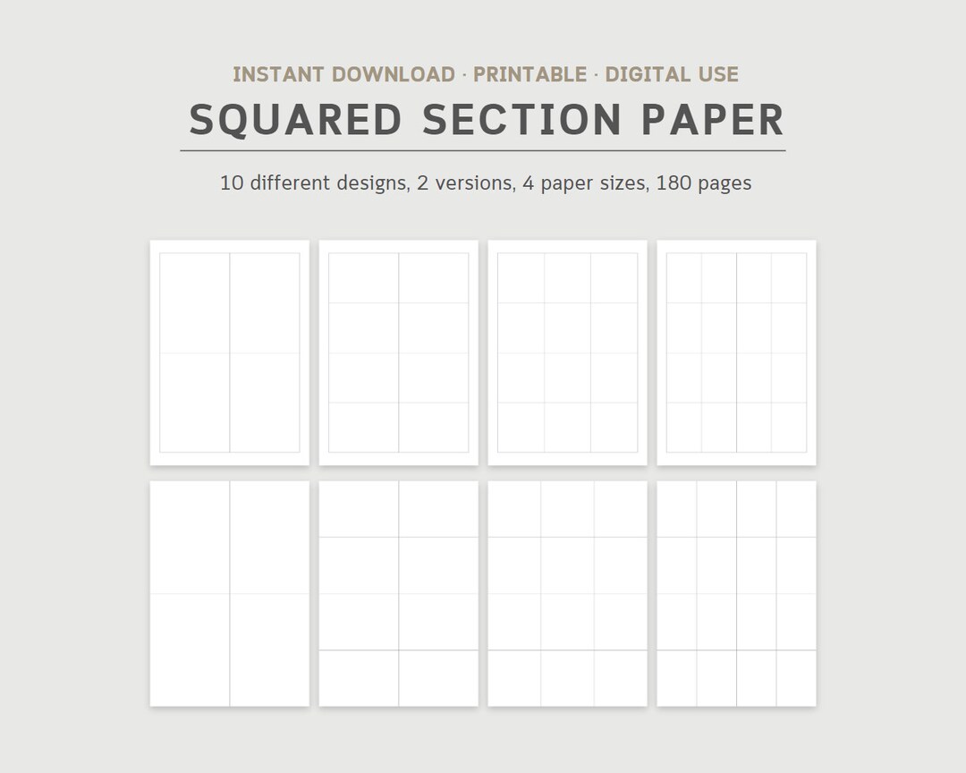 Split Page Note Paper | 10 Types | Idea Brainstorming Note | Printable ...