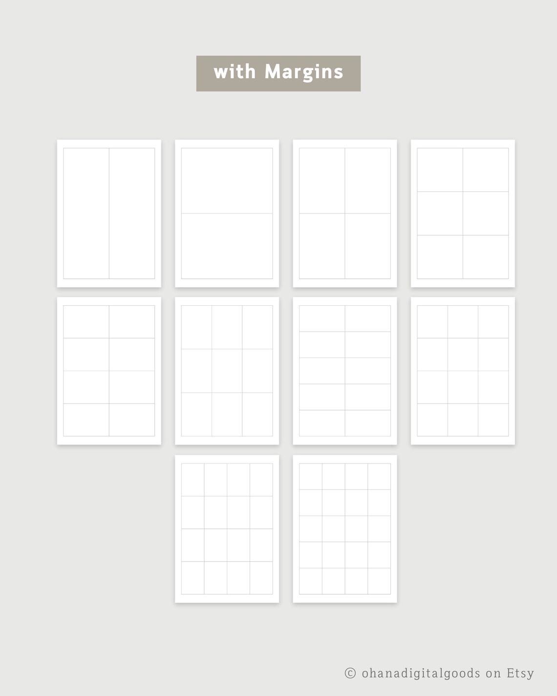 Split Page Note Paper | 10 Types | Idea Brainstorming Note | Printable ...