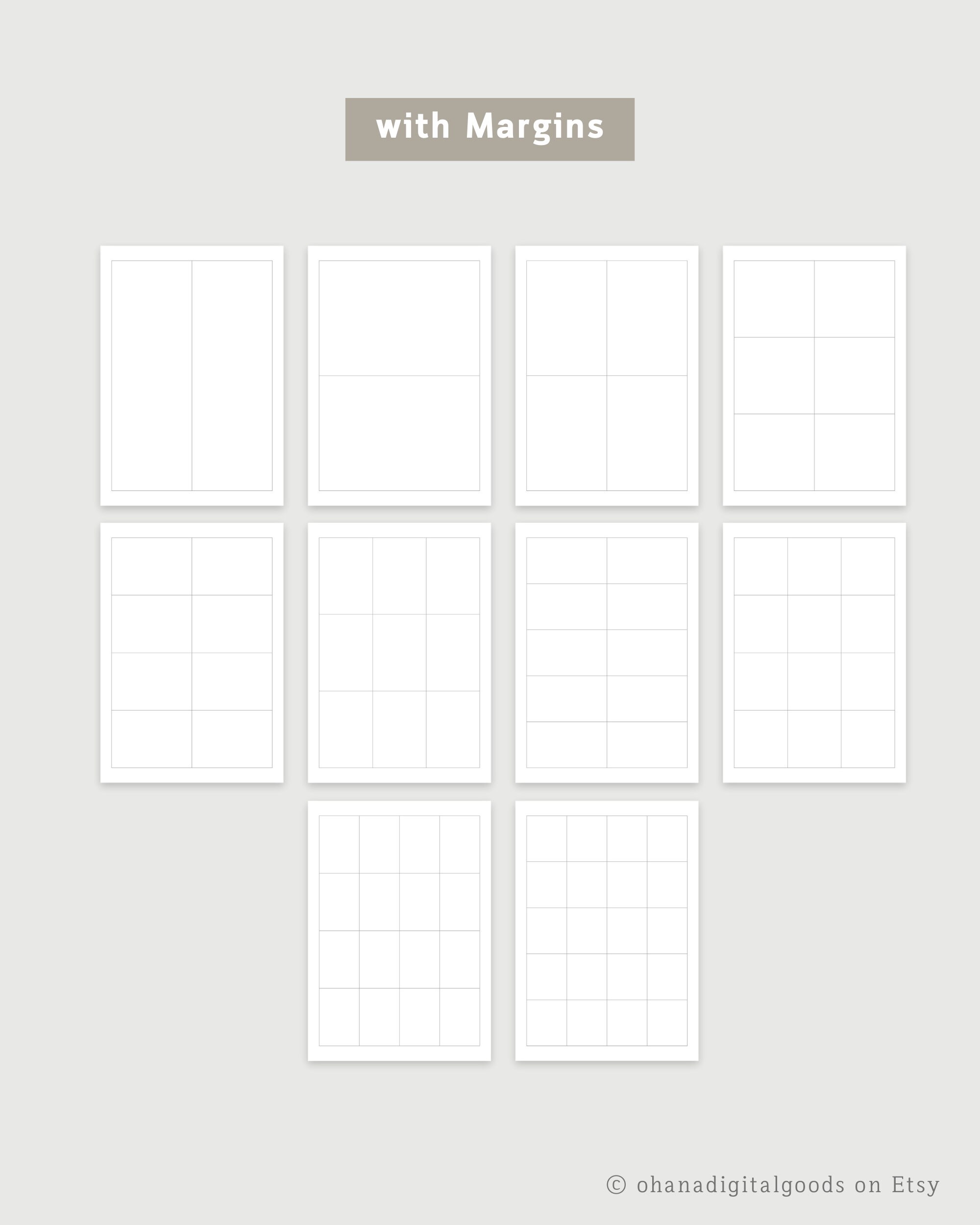 Split Page Note Paper | 10 Types | Idea Brainstorming Note | Printable ...