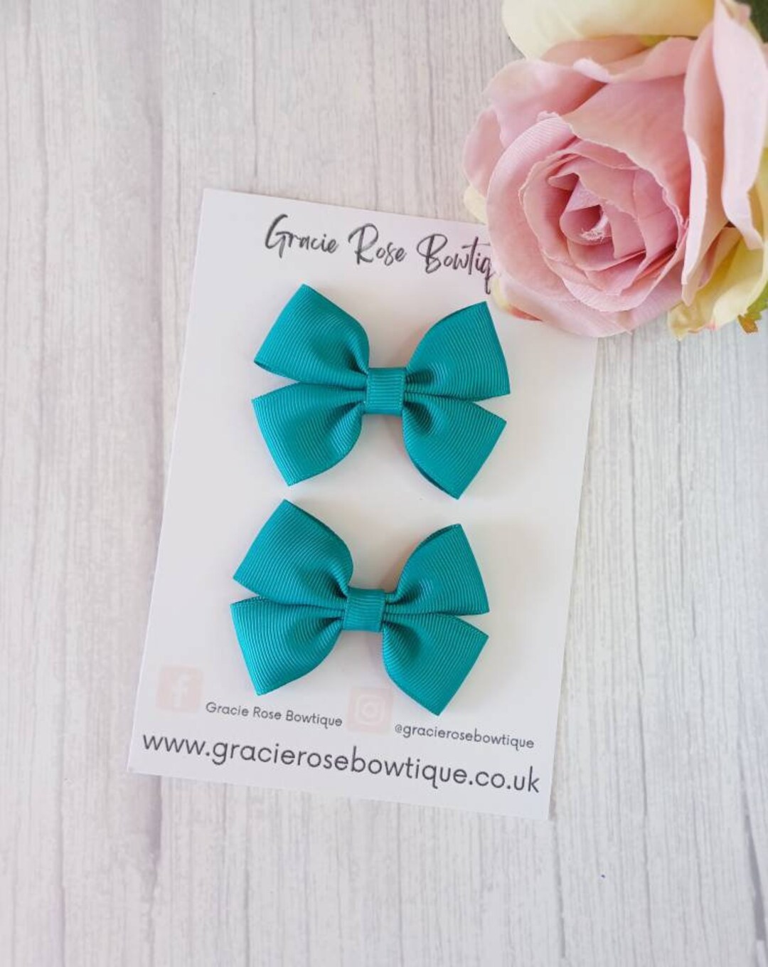 Pigtail Bow Set, Girls Hair Bows Jade Hair Bow, Ribbon Bows, Jade Hair ...