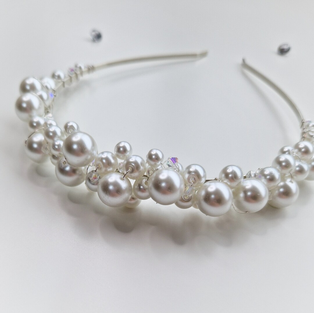 Pearl Headband, Bride Headband, Wedding Hair Accessories, Pearl Tiara ...
