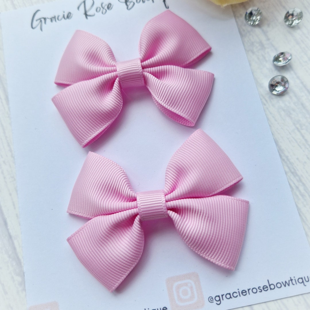 Pigtail Bow Set, Pink Bow, Ribbon Bows, Pink Hair Bow, Pigtail Bows ...