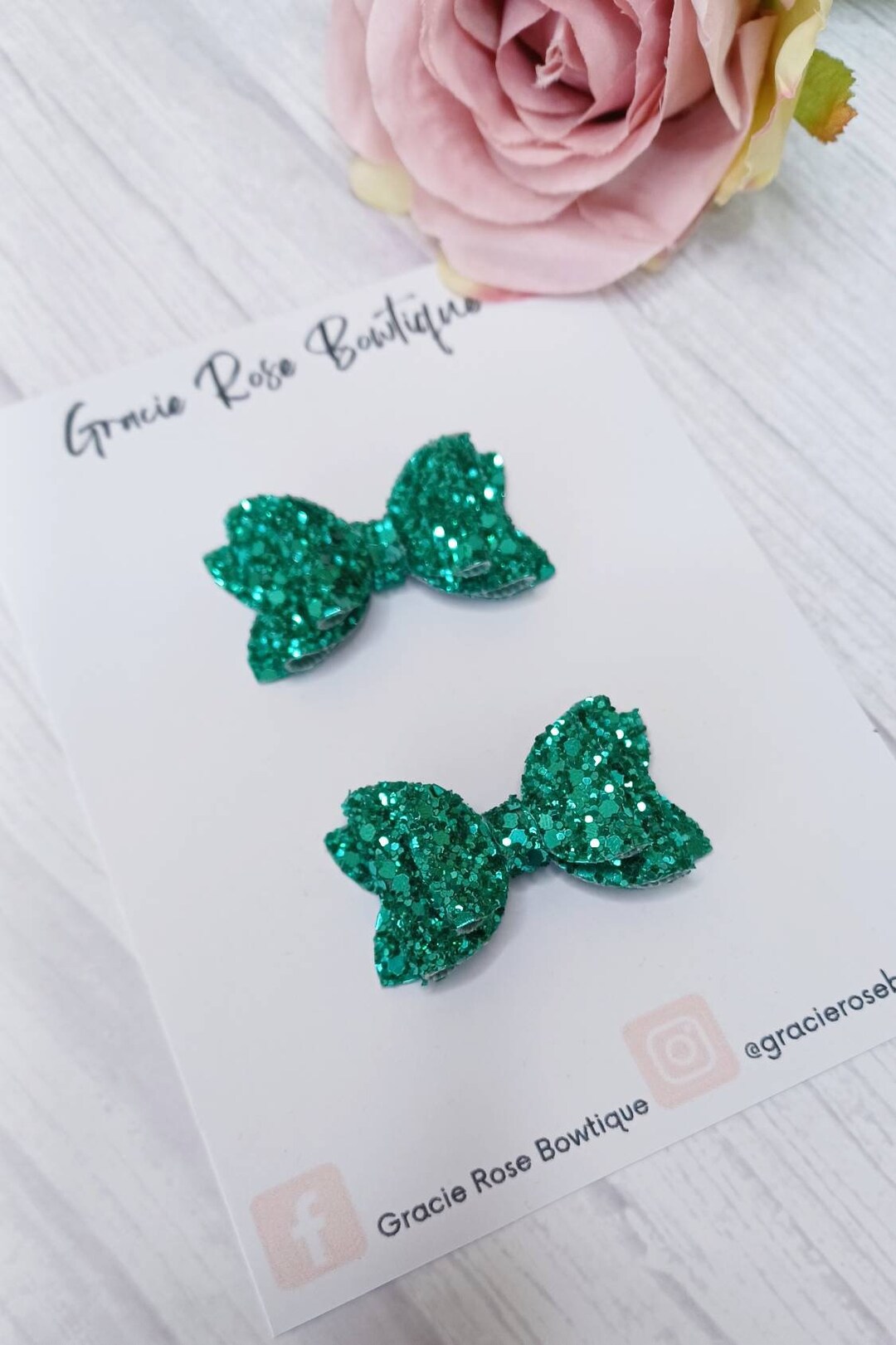 Pigtail Bow Set, Jade Hair Bow, Glitter Bows, Jade Hair Accessories ...