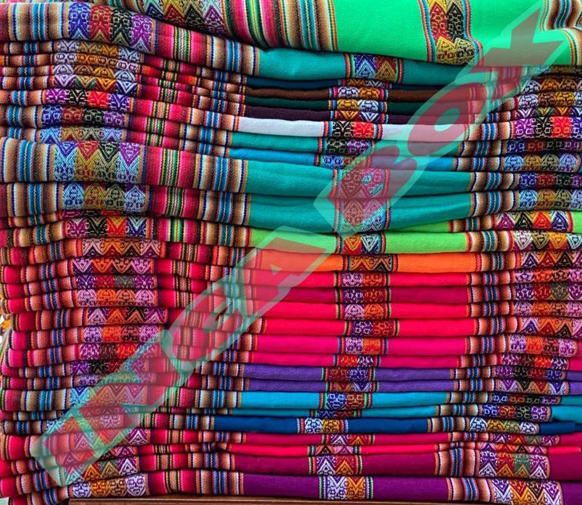 Peruvian Fabric Colorful Fabrics Peruvian Blanket Ethnic | Etsy