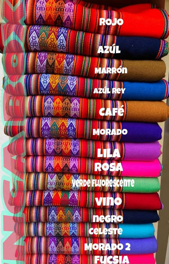Peruvian fabric Colorful Fabrics Peruvian blanket Ethnic - Etsy España