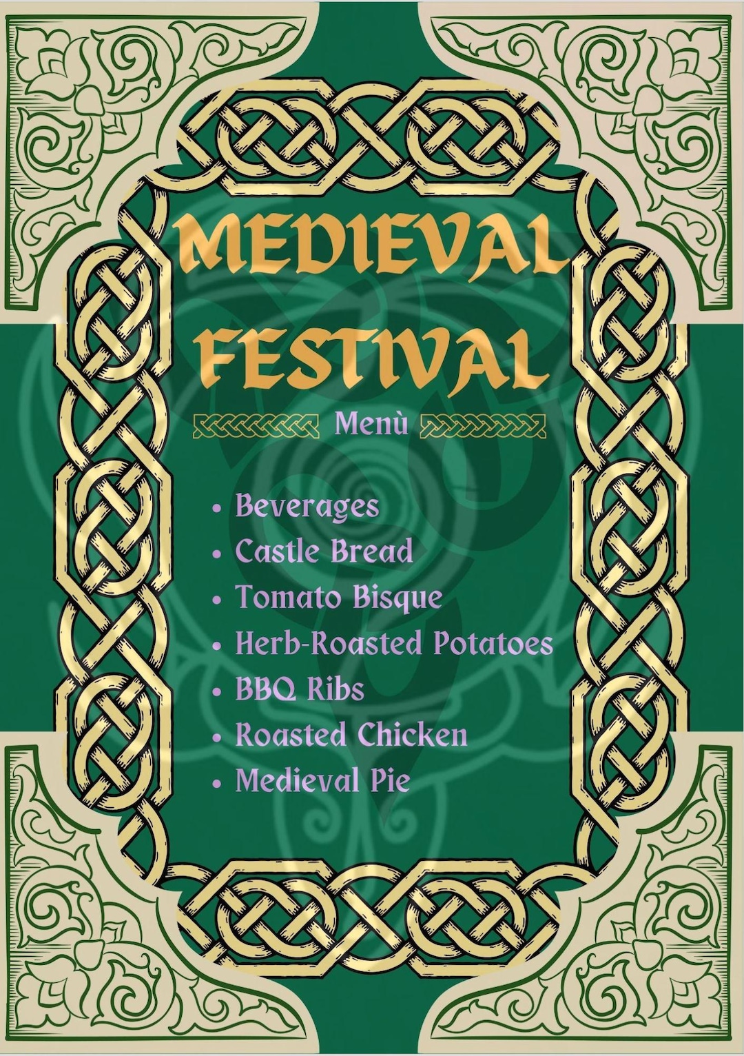 MEDIEVAL FESTIVAL - Menu Template 2026 - Etsy