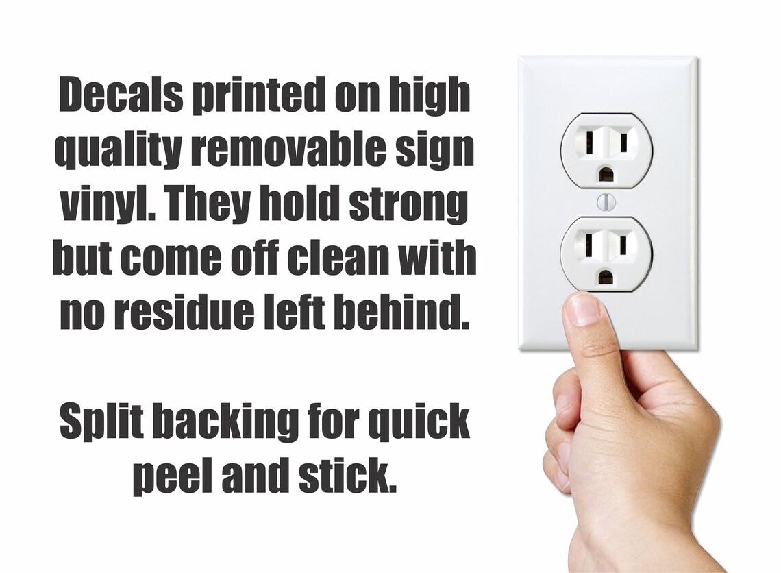 Fake Electrical Outlet Sticker Joke Power Outlet Decals Prank Wall Outlet Decal Gag Office