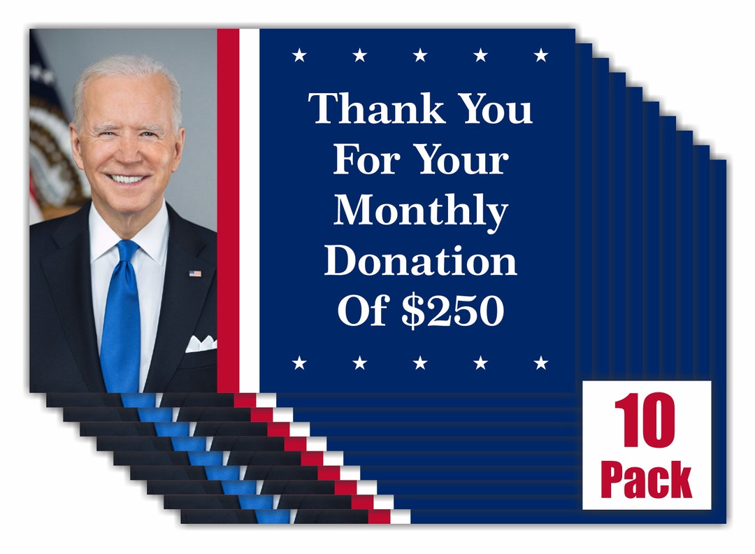 10 Pack Prank Postcard President Joe Biden Donation Funny Practical ...