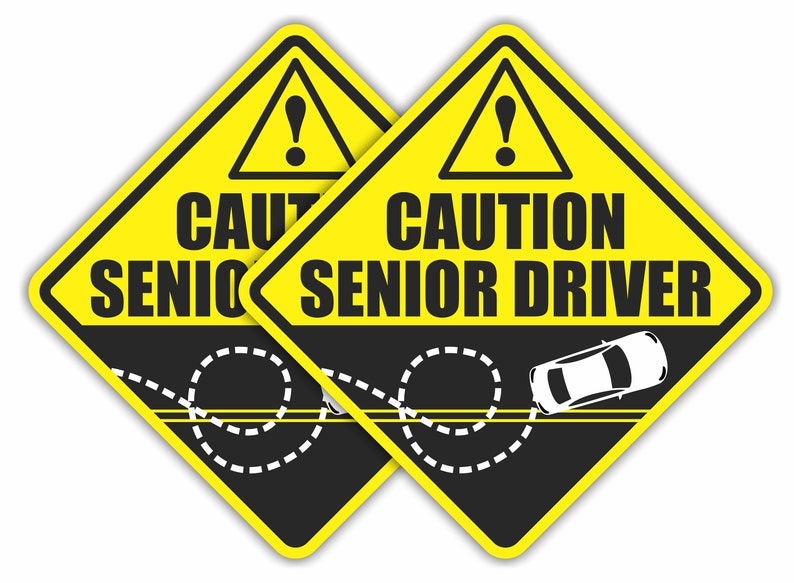 2 Funny Prank Caution Senior Driver Car Magnet Sign Gag Gifts for ...