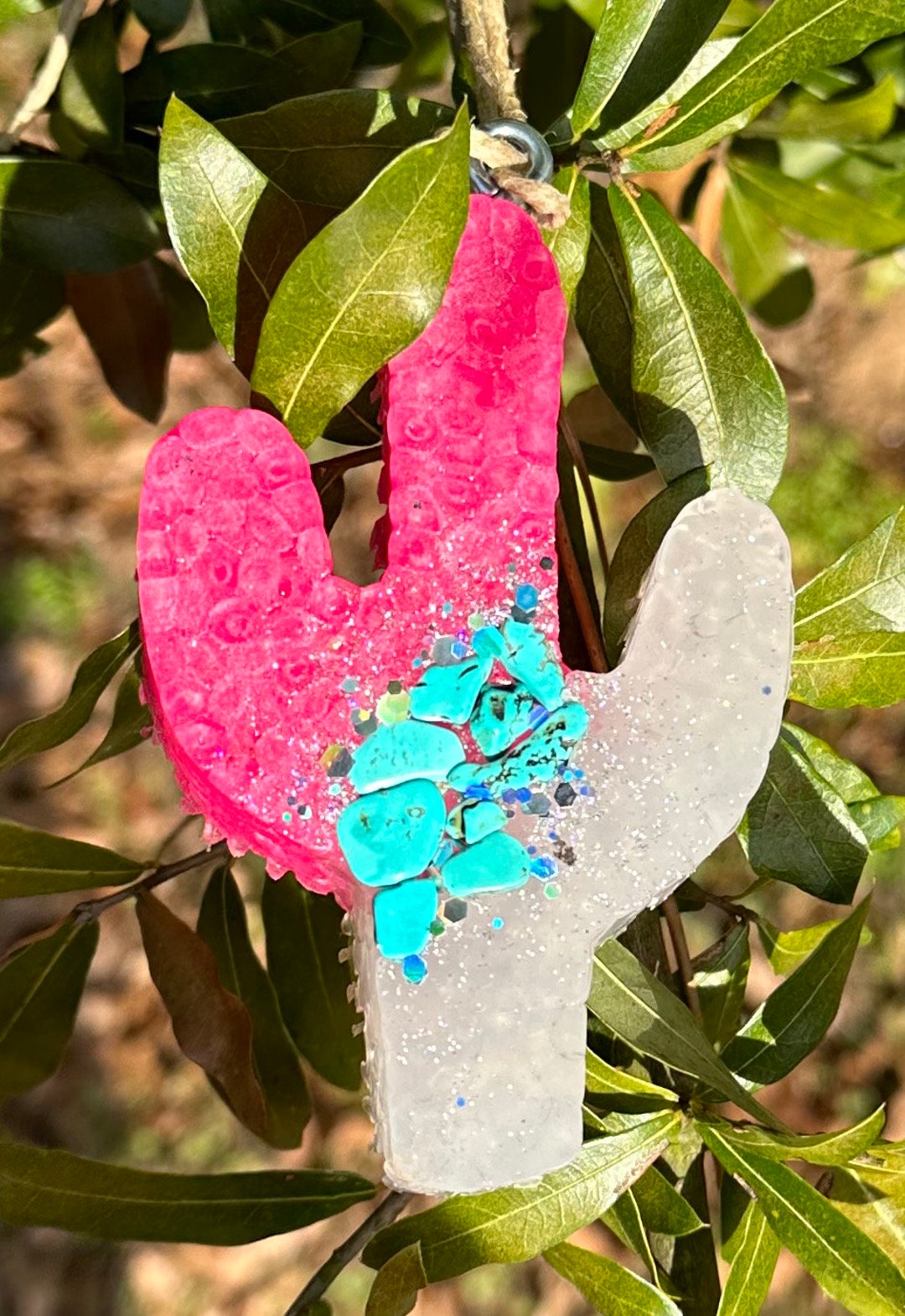 Geode Turquoise Two Tone Cactus Car Freshie - Etsy