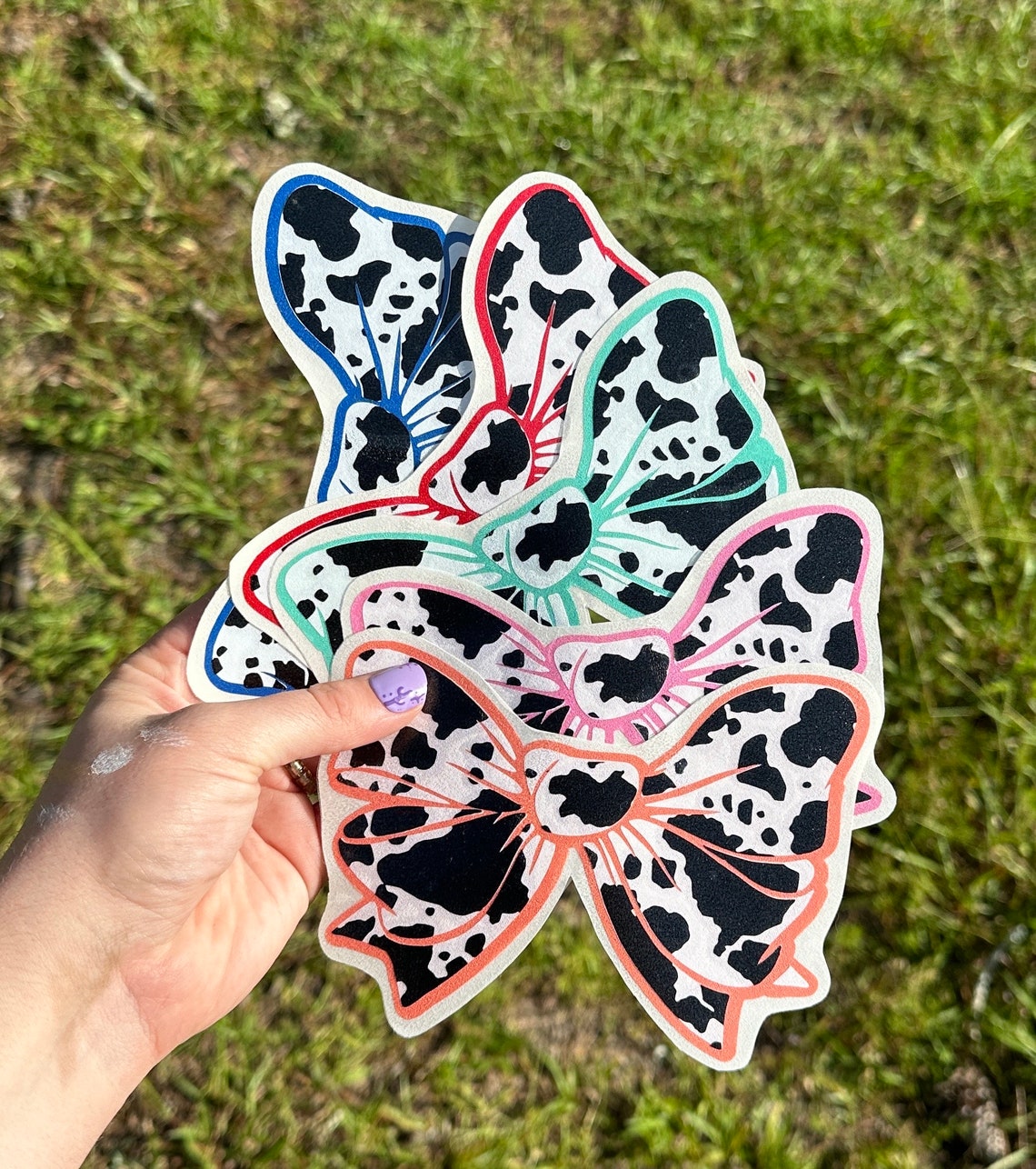 Cow Print Coquette Bow Decal for Car Cow Print - Etsy