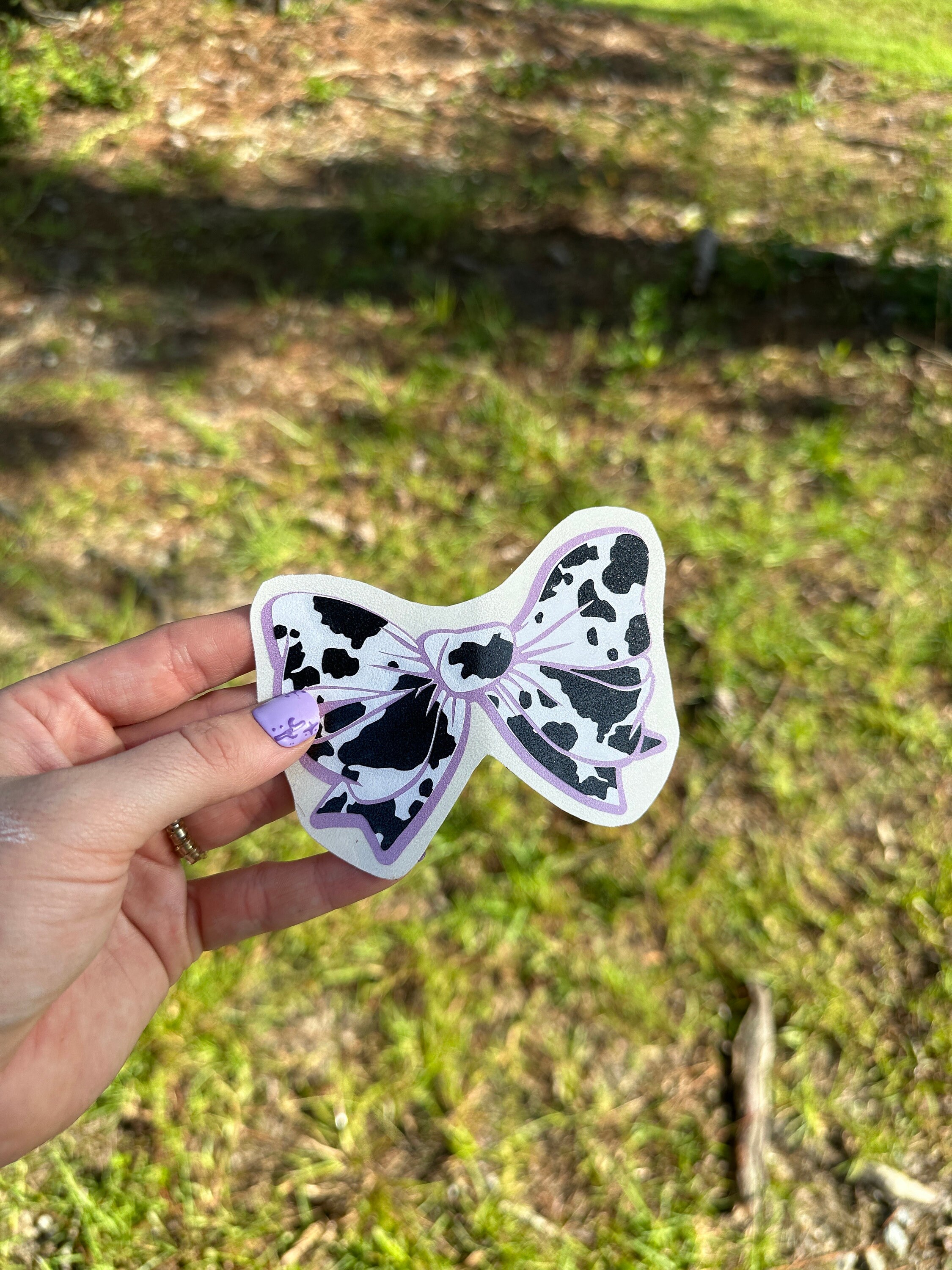 Cow Print Coquette Bow Decal for Car Cow Print - Etsy