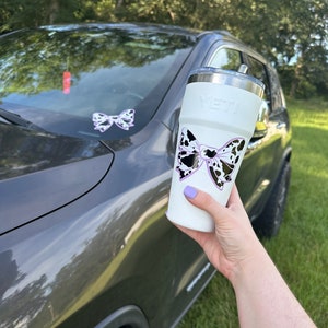 Cow Print Coquette Bow Decal for Car Cow Print - Etsy
