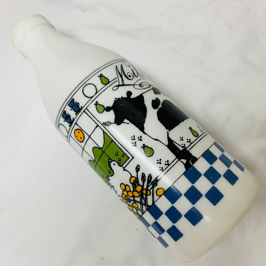 Alan Wood by Lillian Vernon - Milk Glass Bottle Jar - Etsy
