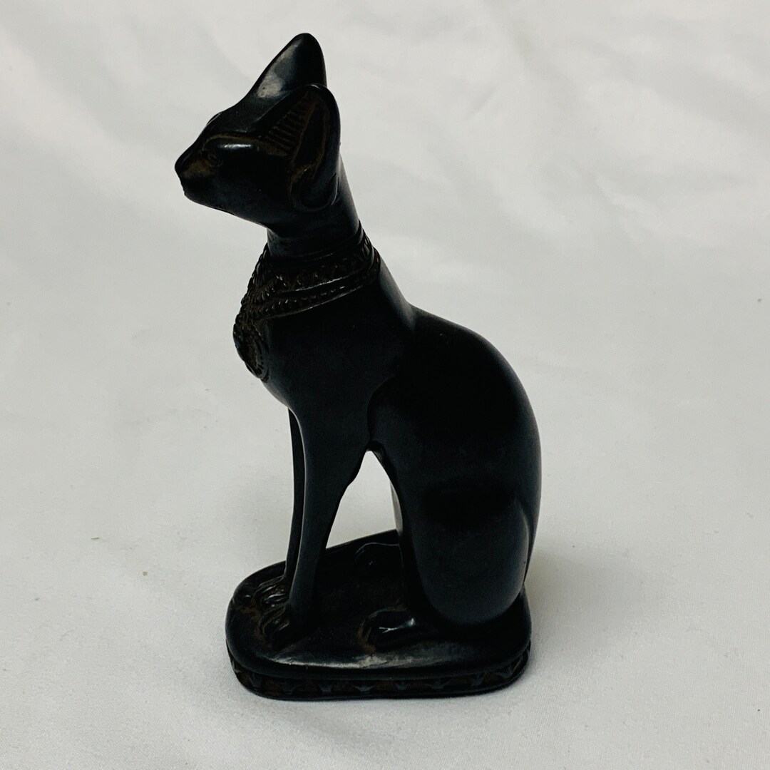Egyptian Black Bastet Bast Cat Figurine Sculpture - Etsy