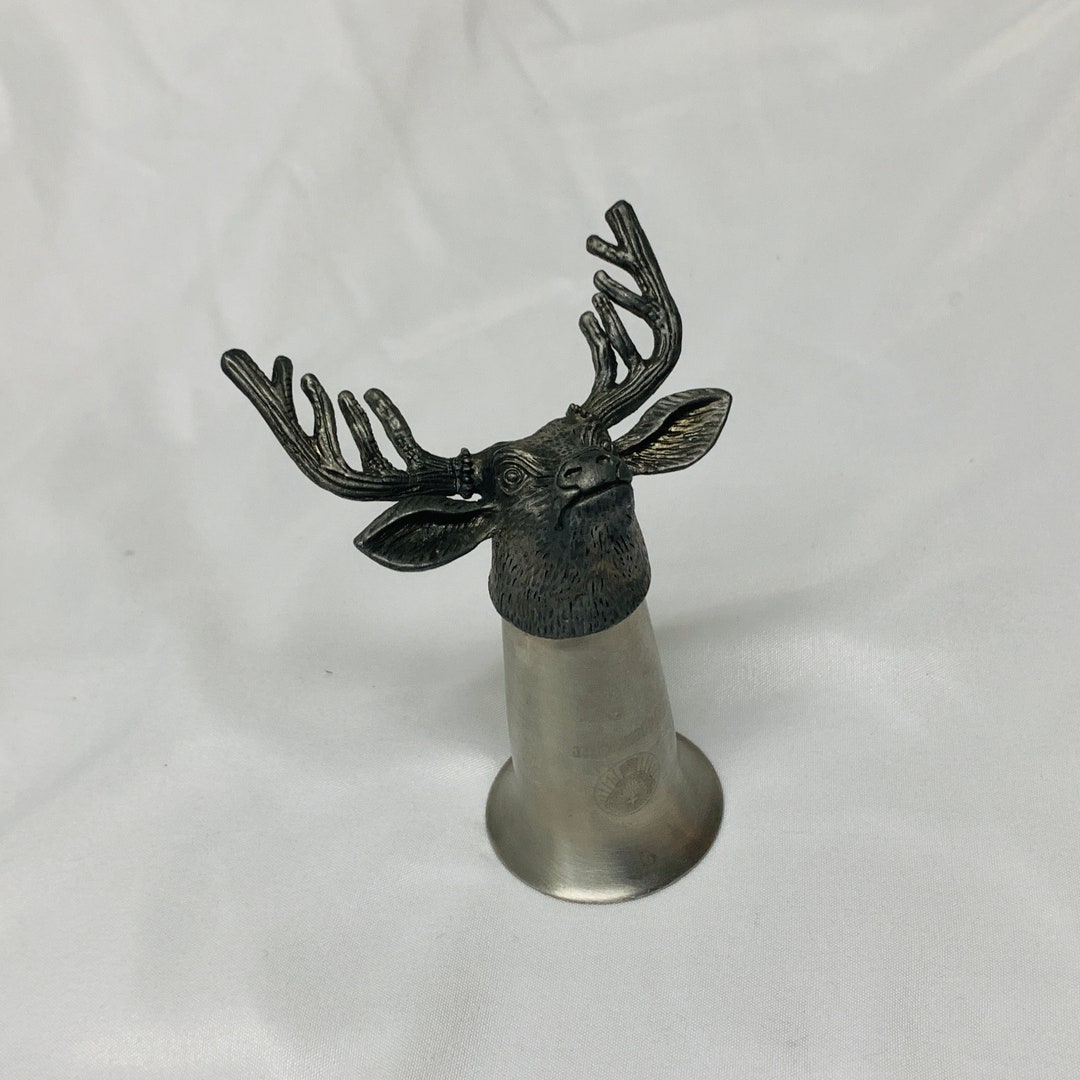 Jagermeister 10 Point Deer Stag Buck Head Pewter Stirrup Cup - Etsy