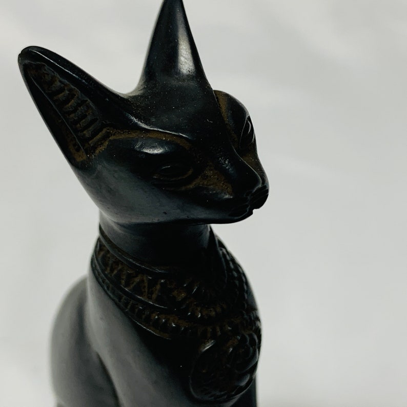Egyptian Black Bastet Bast Cat Figurine Sculpture - Etsy