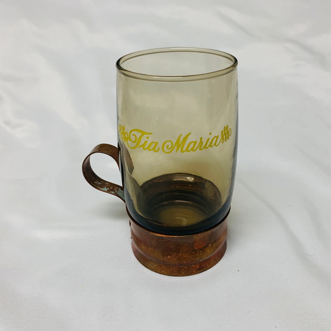Tia Maria Espresso Smoked Coffee Glass Cup With Copper Handle - Etsy