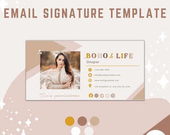Flowers & Life Email Signature Template Canva Email Signature Template ...