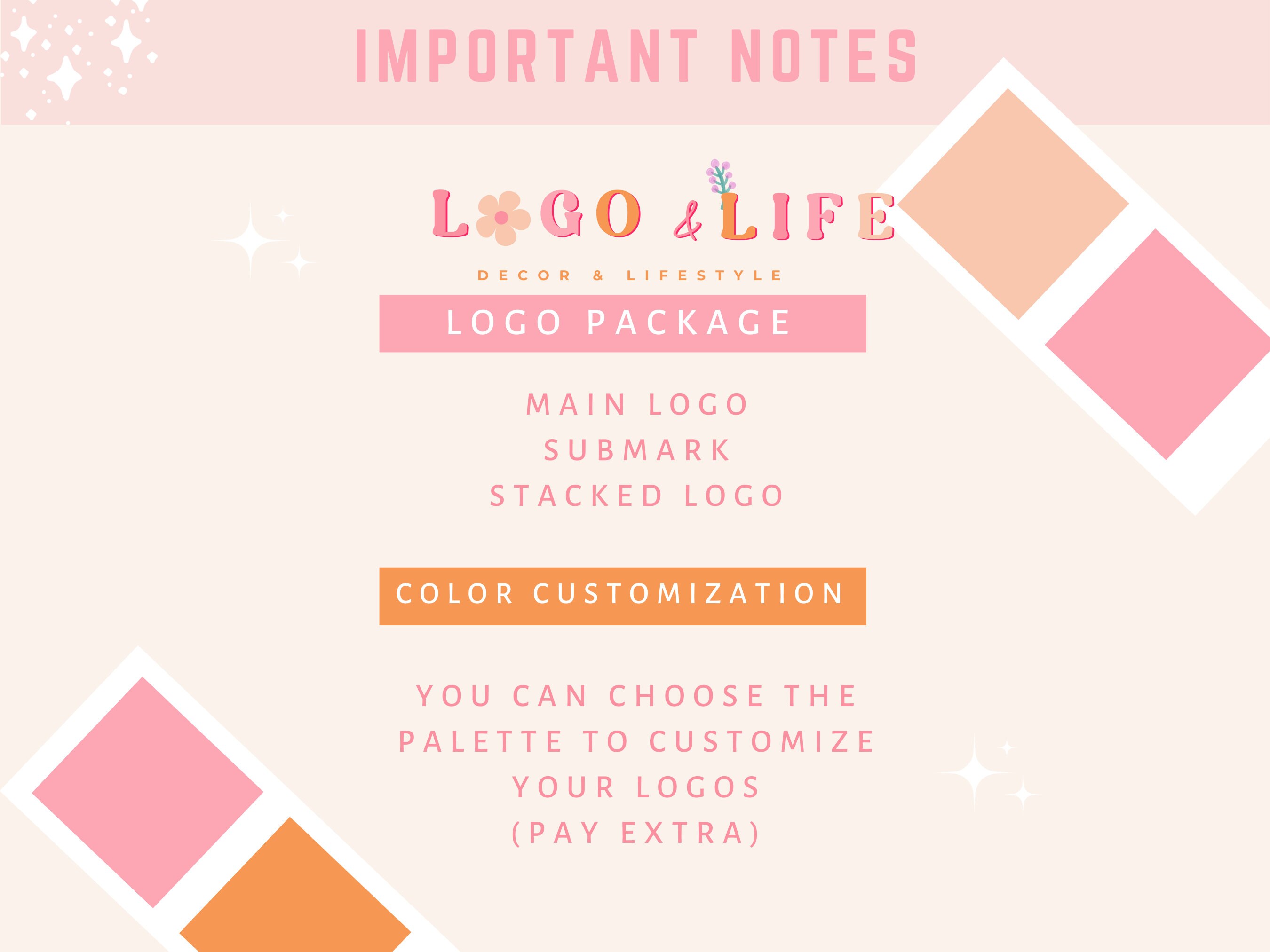 Pink Logo Design Bright Logo Trendy Logo Design Branding Kit Classical ...