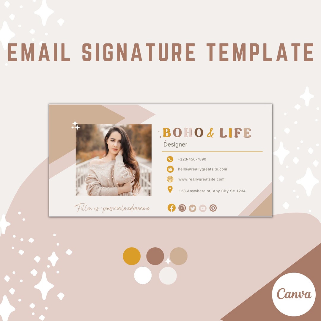 Boho & Life Email Signature Template Canva Email Signature Template ...