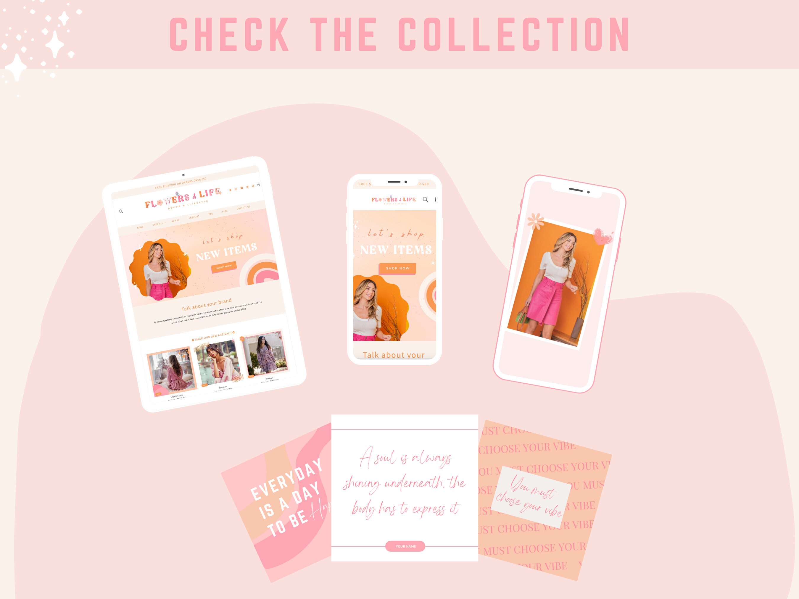 Pink Logo Design Bright Logo Trendy Logo Design Branding Kit Classical ...