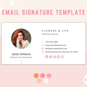 Flowers & Life Email Signature Template Canva Email Signature Template ...